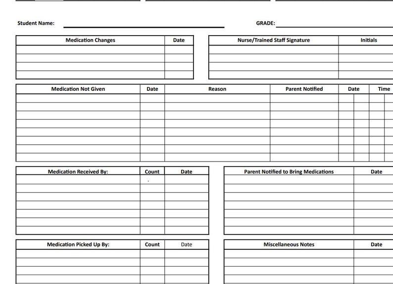Editable School Nurse Medication Log | Google Sheets MAR Tracker | 2025 ...