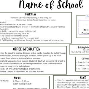 School Nurse Substitute Binder Fully Editable - Etsy
