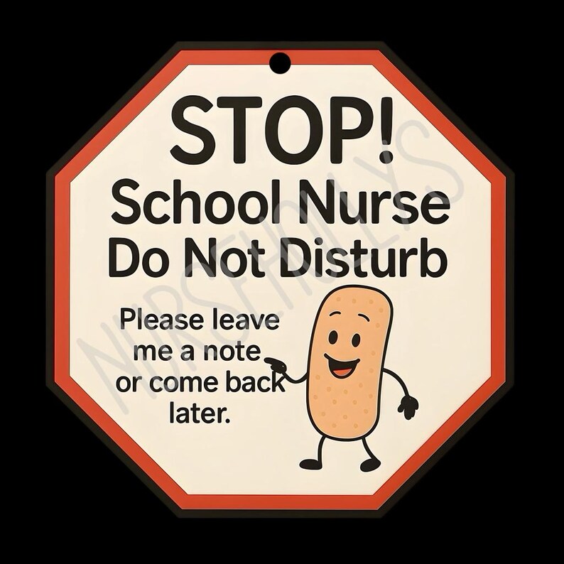 School Nurse Office Door Signs: Printable STOP Style (digital Download ...