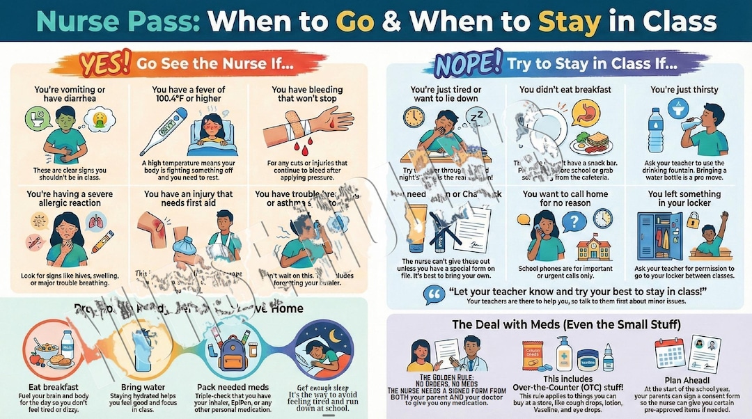 When to See the Nurse & Medication Protocol Infographic (digital ...