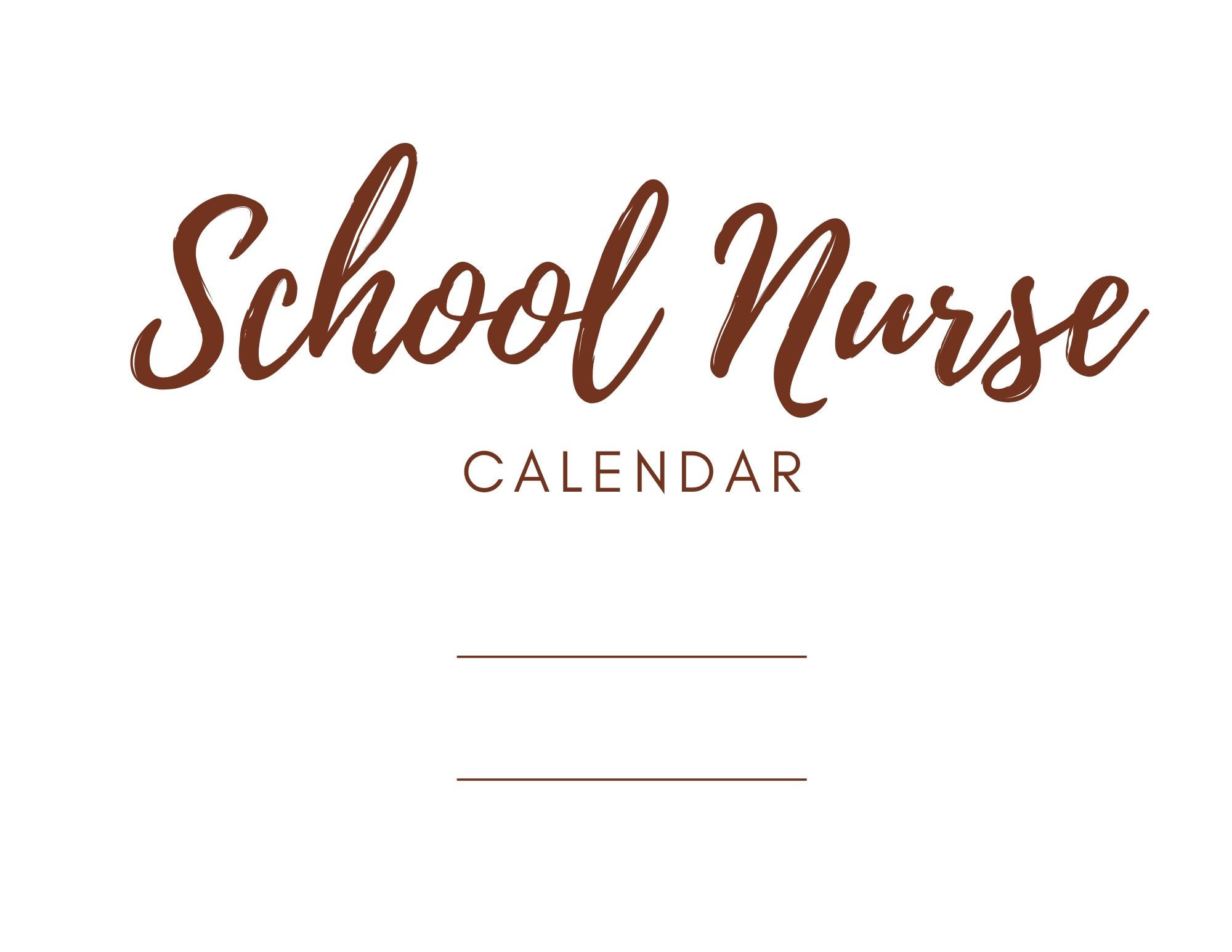 EDITABLE MASTER School Nurse Calendar - Etsy