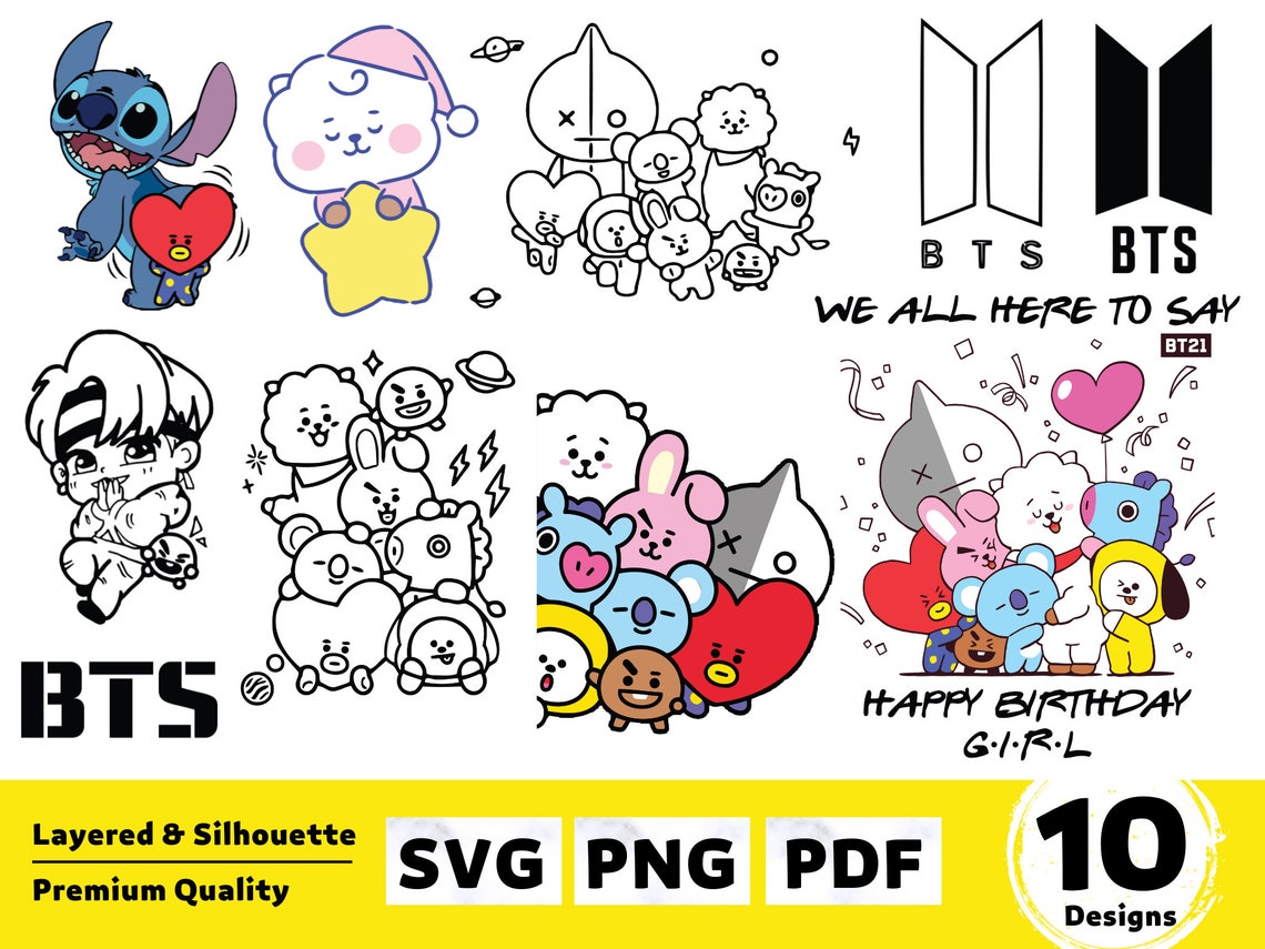 BTS Svg BT21 SVG Bts Cricut Bts Cut File Bts Vector BTS - Etsy Ireland