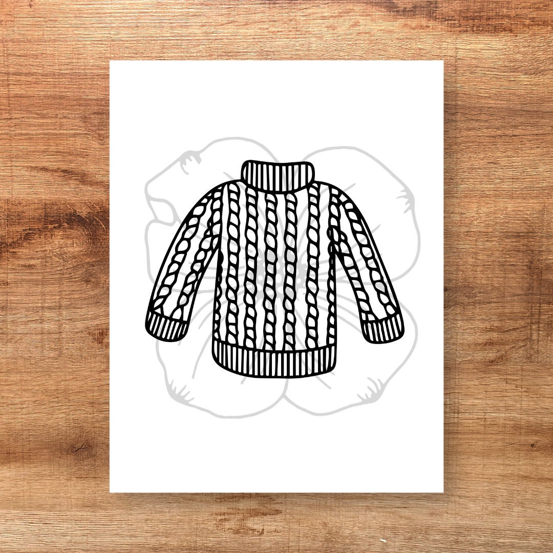Sweater Coloring Page Set - Etsy