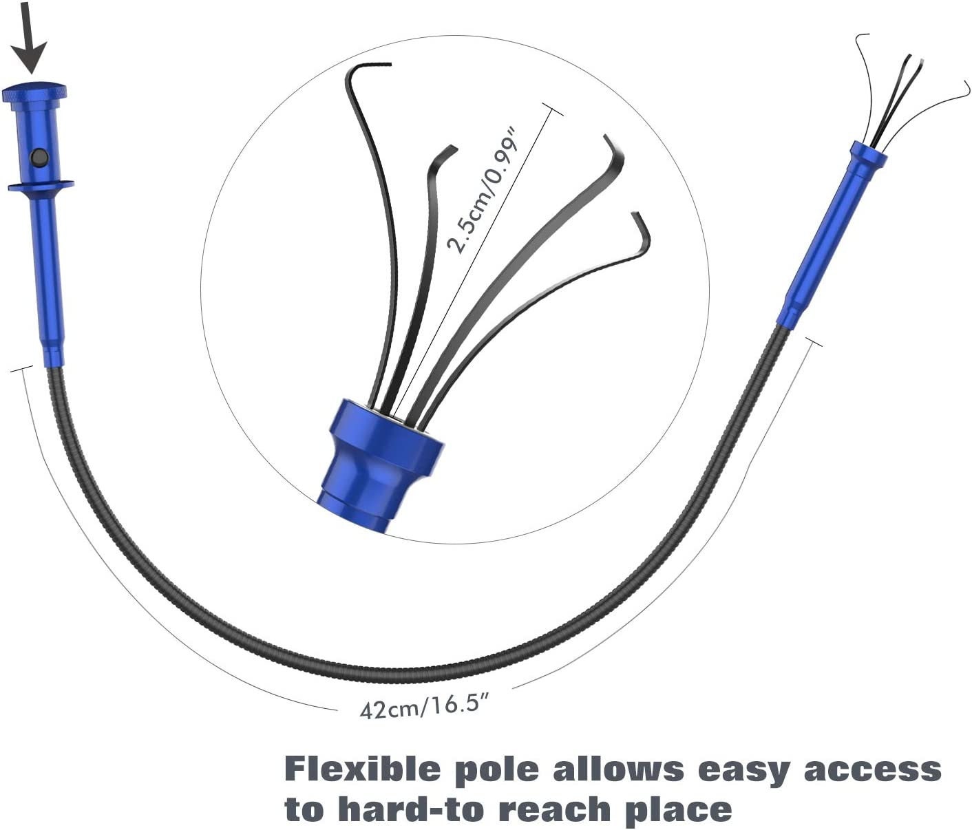 Tool Magnetic Four-claw Picker,reacher Pickup Sweeper With LED Lights ...