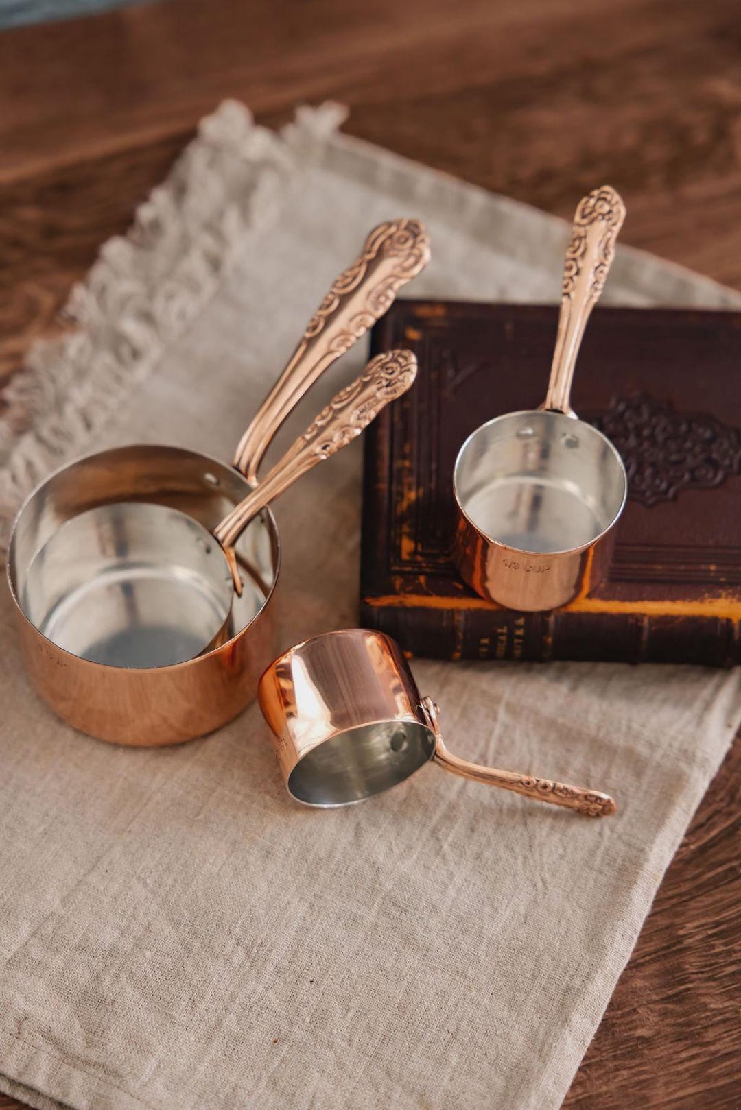 Copper Vintage Inspired Measuring Cup Set/4 , Kitchen Utensil, Cookware ...