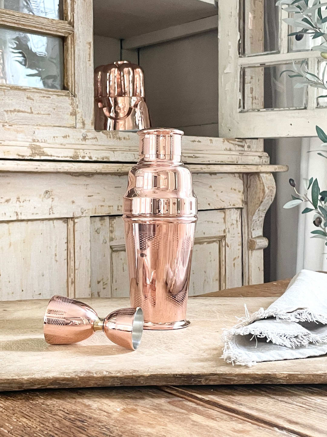 Copper Cocktail Shaker Set, Copper Bartender Set, Copper Jigger, Copper ...