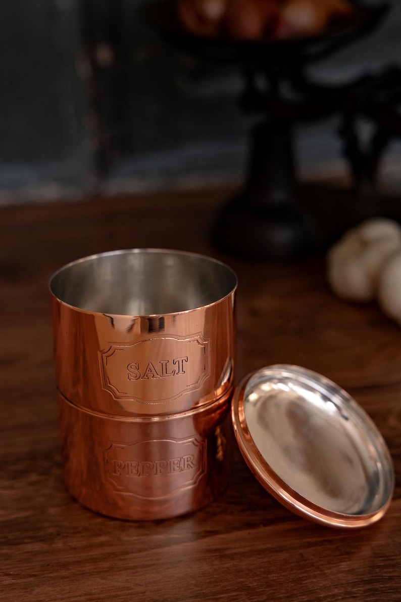 Copper Vintage Inspired Salt/pepper Cellar, Copper Decor, Salt Cellar ...