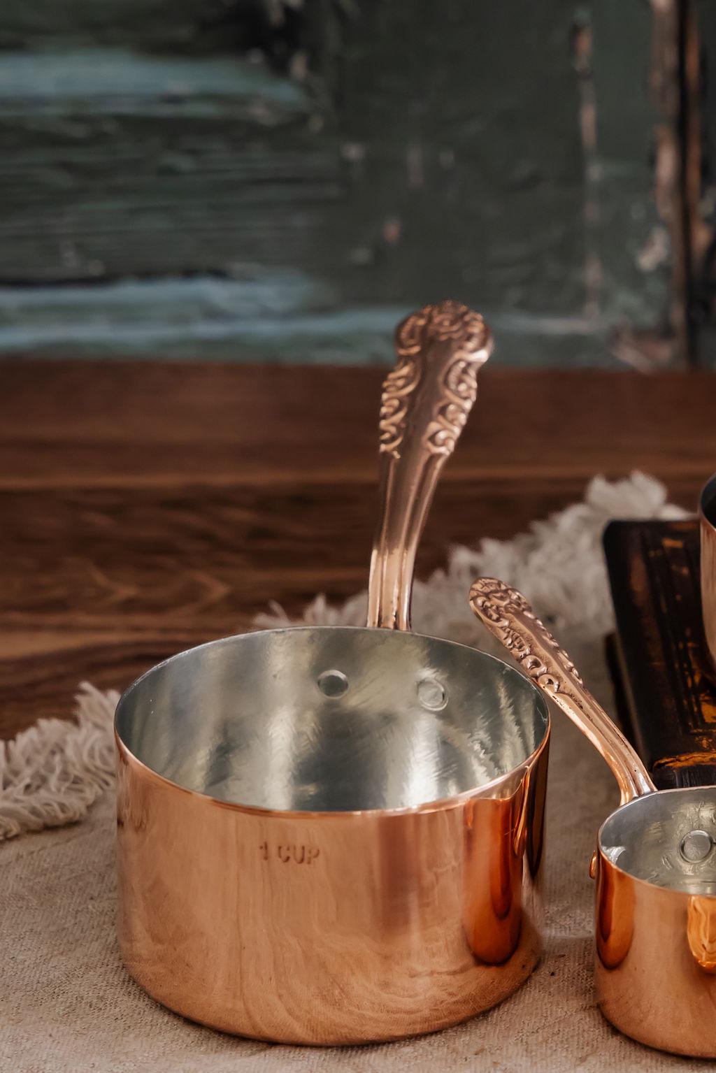 Copper Vintage Inspired Measuring Cup Set/4 , Kitchen Utensil, Cookware ...