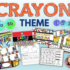 Crayon Classroom Decor, Printable and Editable Crayon Theme Display ...