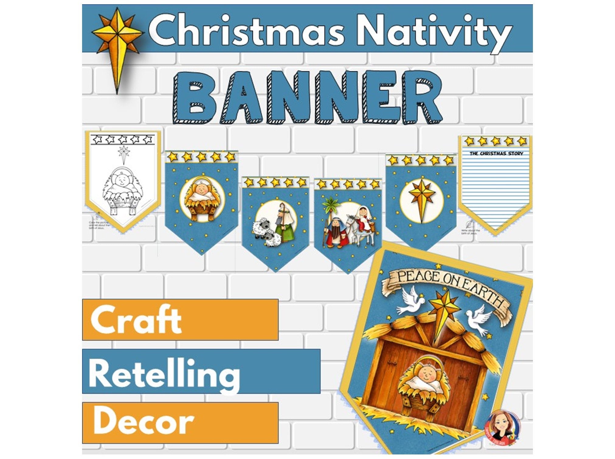 Christmas Nativity Craft Banner and Decor - Etsy