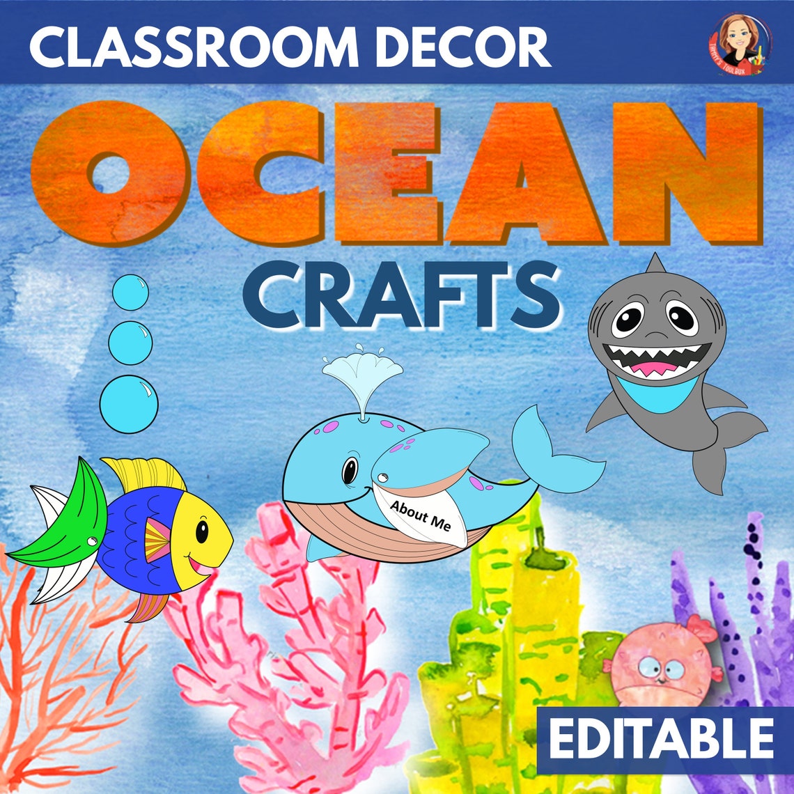 Ocean Under the Sea Theme All About Me Craft Set, Sea Life Craft, Ocean ...
