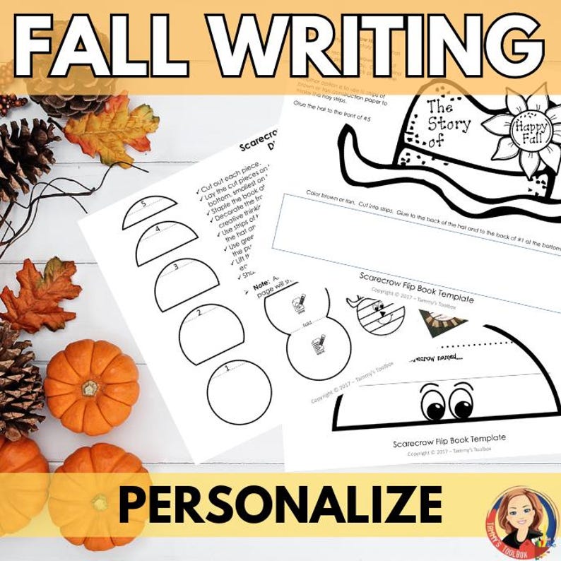 Fall Scarecrow Craft Template and Writing Activity, Fall Craft ...
