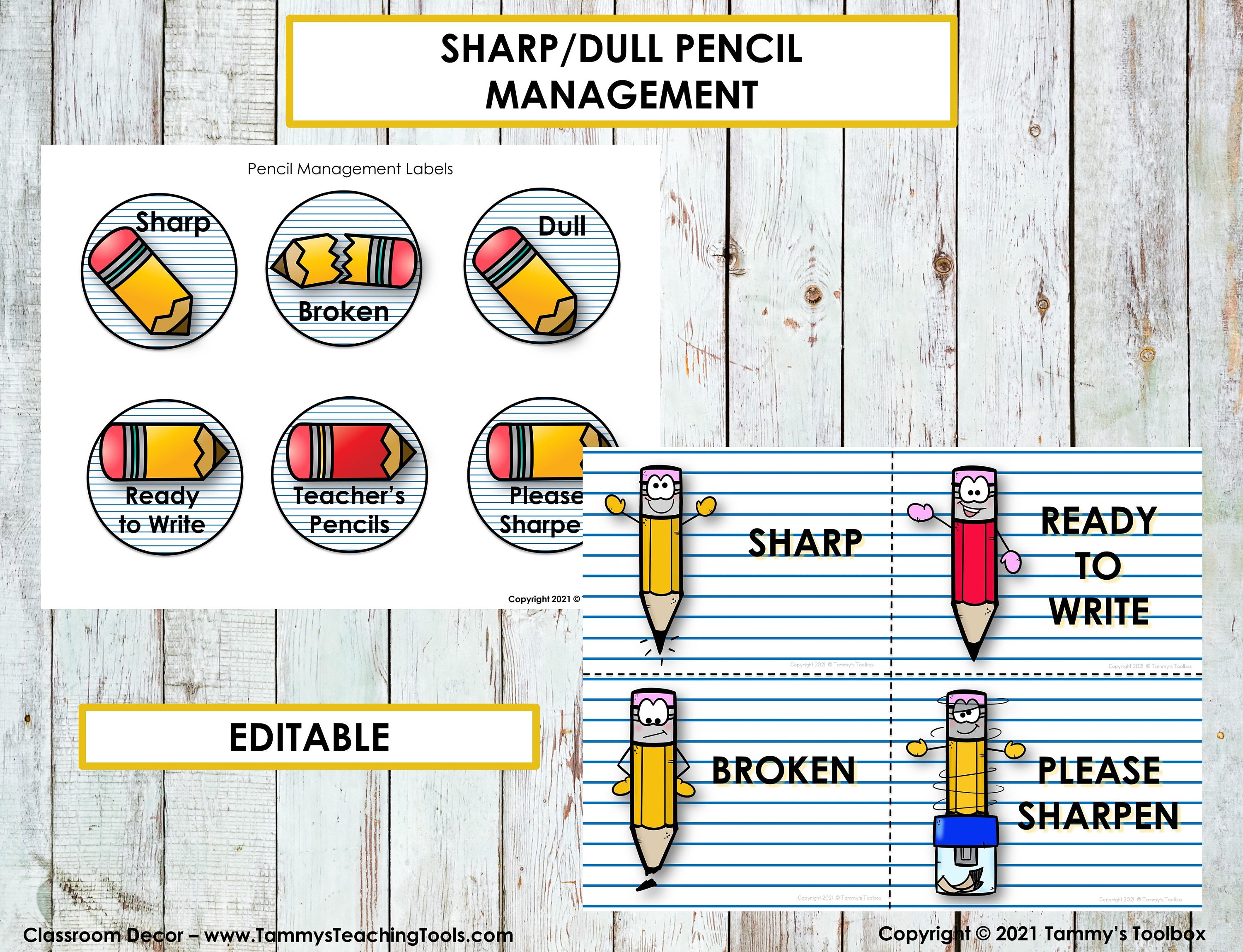 Classroom Decor Bundle in Pencil Theme Editable, Back to School ...