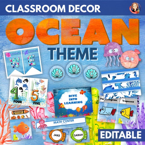 Printable UNDER the SEA Ocean Theme Number Posters 0-20 - Etsy