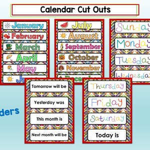Editable Classroom Calendar in Crayon Theme, Crayon Classroom Decor ...