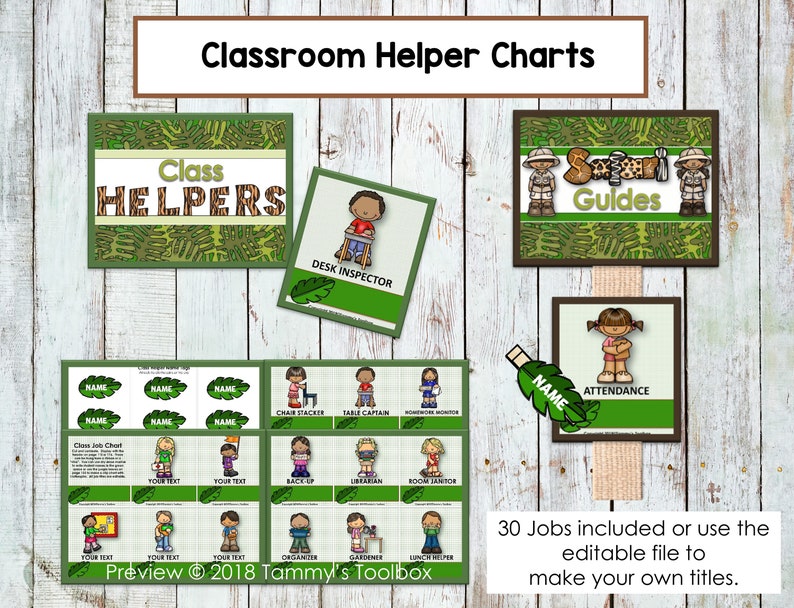 Editable Safari Jungle Theme Classroom Decor Printables, Growth Mindset ...