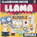 Llama Classroom Decor Bundle Editable, Llama Theme Classroom Bulletin ...