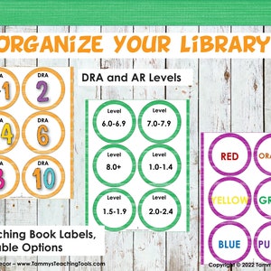 Classroom Library Book Bin Labels in Colorful Brights, Colorful Rainbow ...