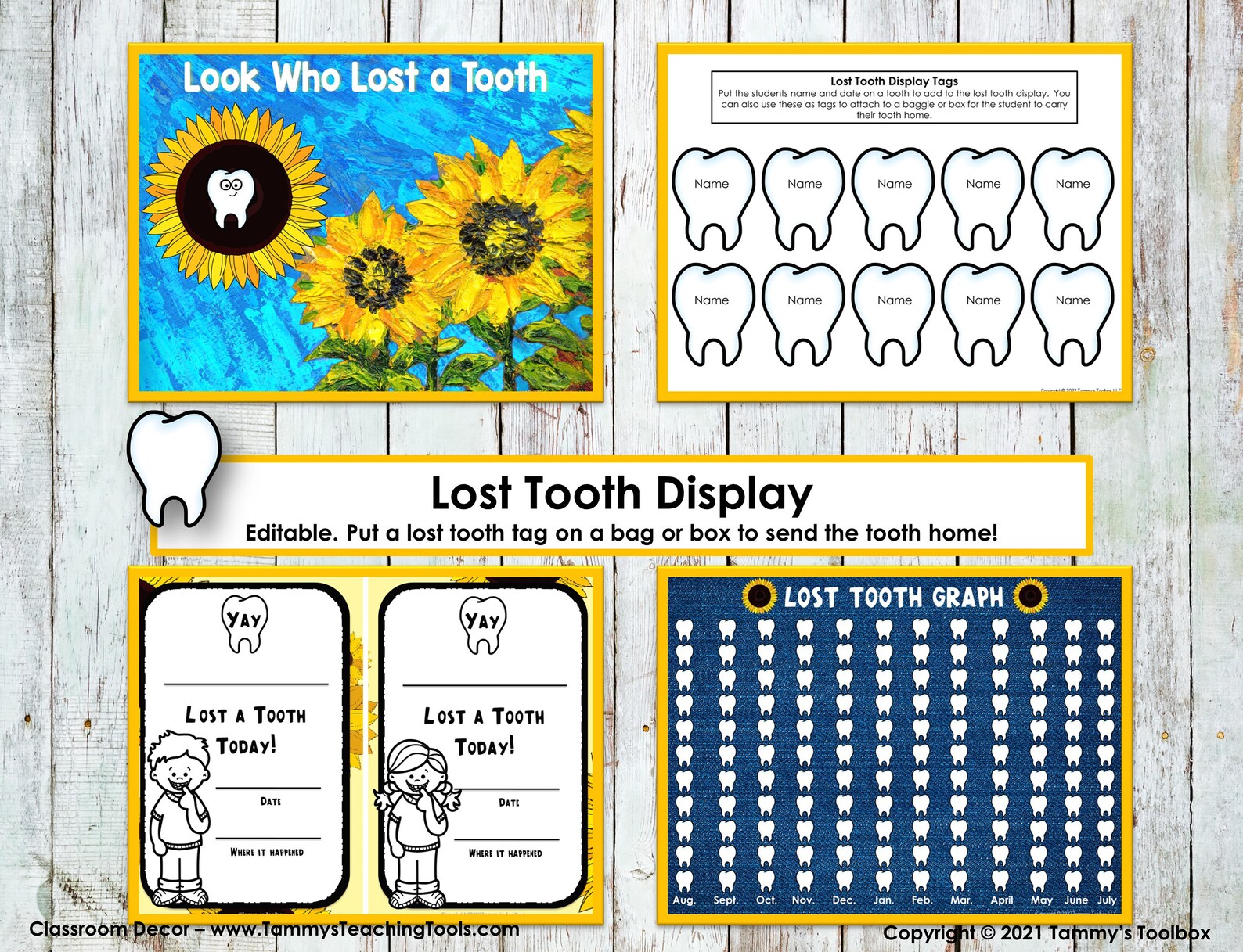 Sunflower Classroom Decor Set Editable, Sunflower Bulletin Board ...