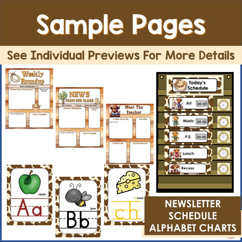 Editable Wild Western Classroom Decor Bundle | Highland Cow Theme ...