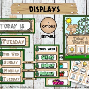 Editable Classroom Calendar in a Camping Theme, Printable Rustic ...