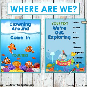 Ocean Under the Sea Theme Classroom Schedules, Sea Life Printable ...