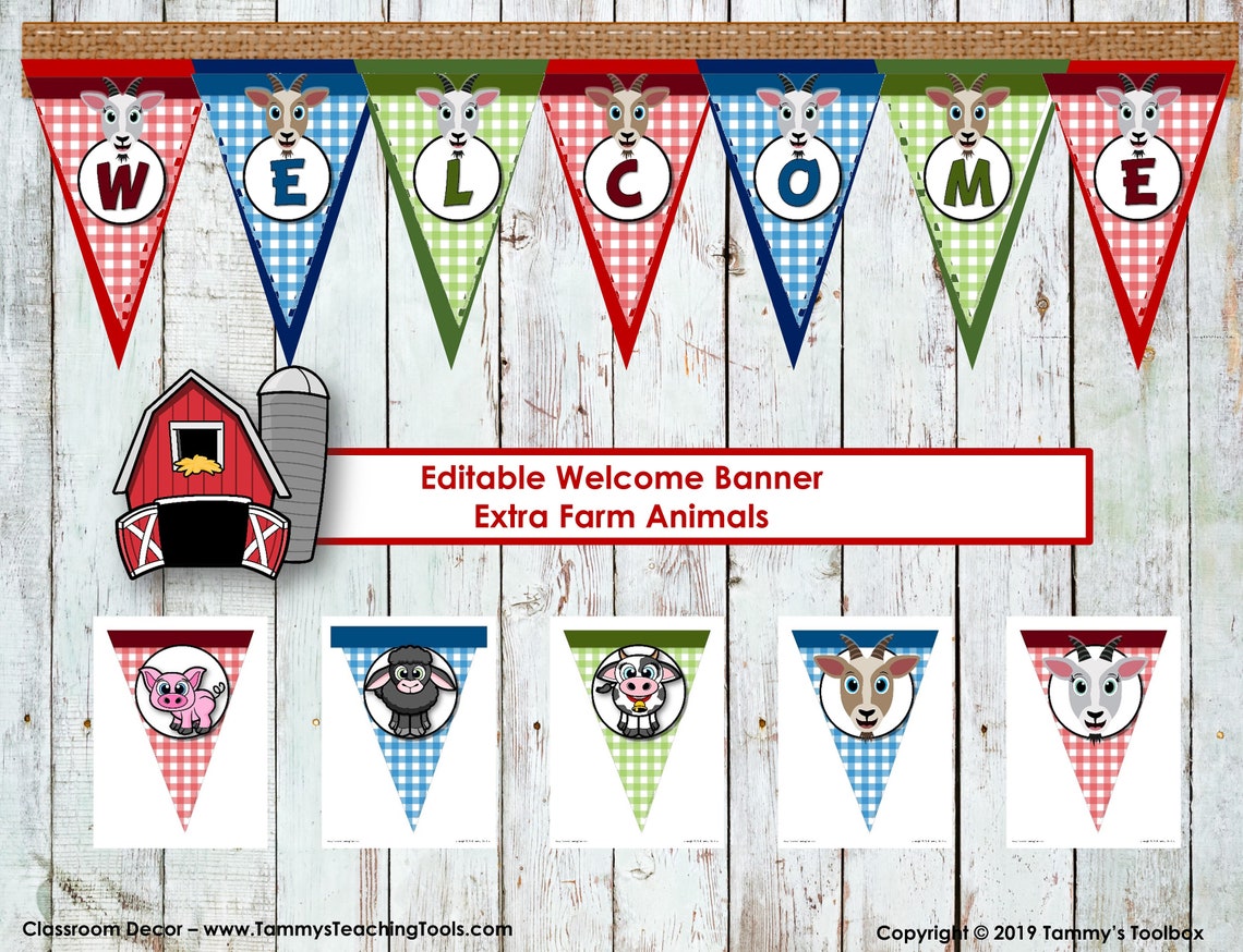 Classroom Decor With Farm and Farm Animals Theme, Printable Farm ...
