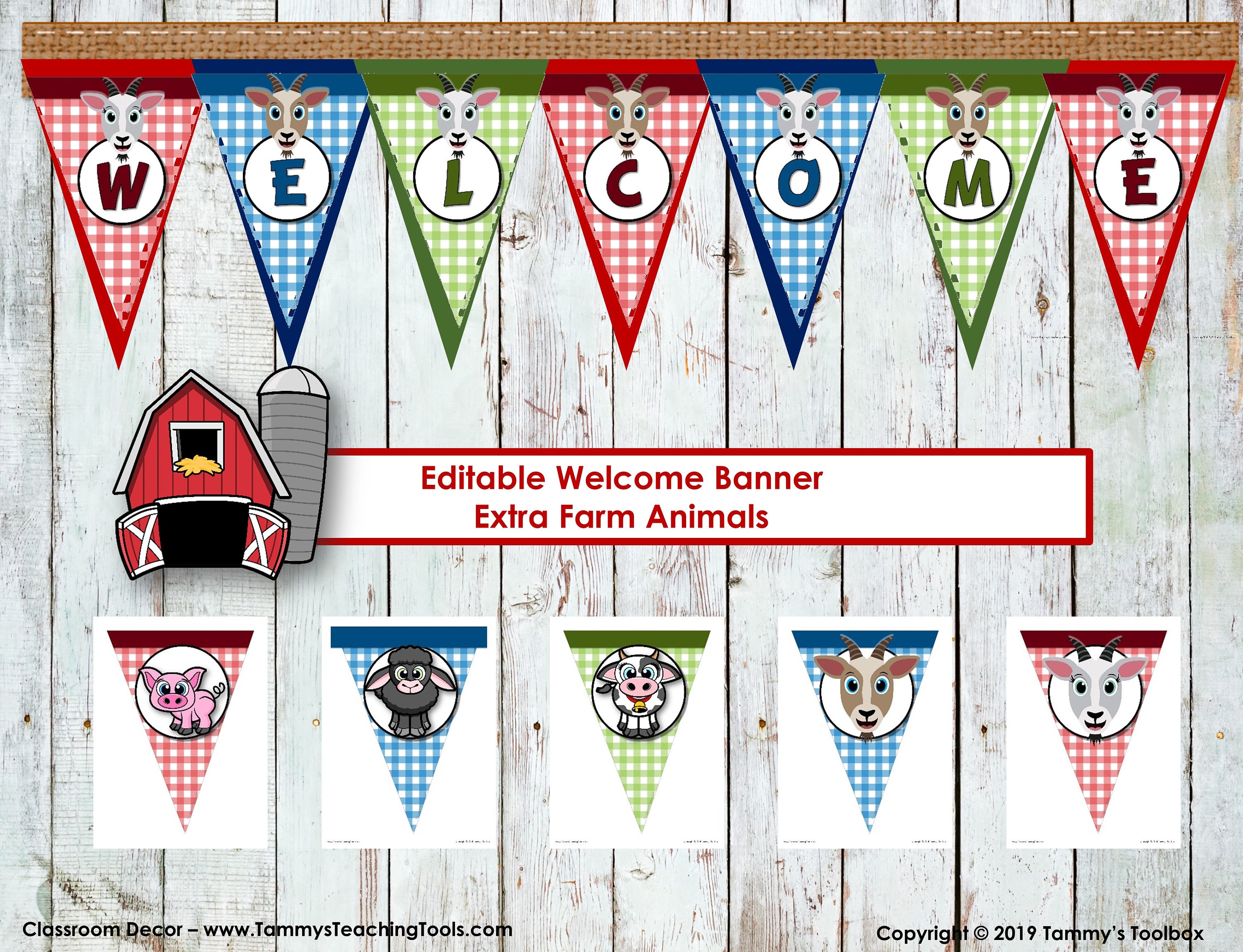 Classroom Decor With Farm and Farm Animals Theme, Printable Farm ...