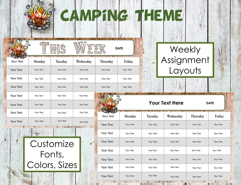Classroom Morning Slides Templates in Camping Theme - Etsy