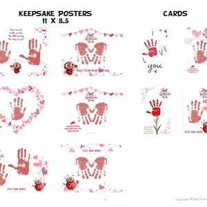 10 Printable Valentine Card Craft, Handprint Art Printable Craft ...