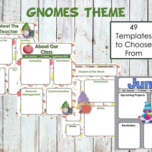 Classroom Newsletter Templates in Gnomes Theme, Printable Newsletter ...