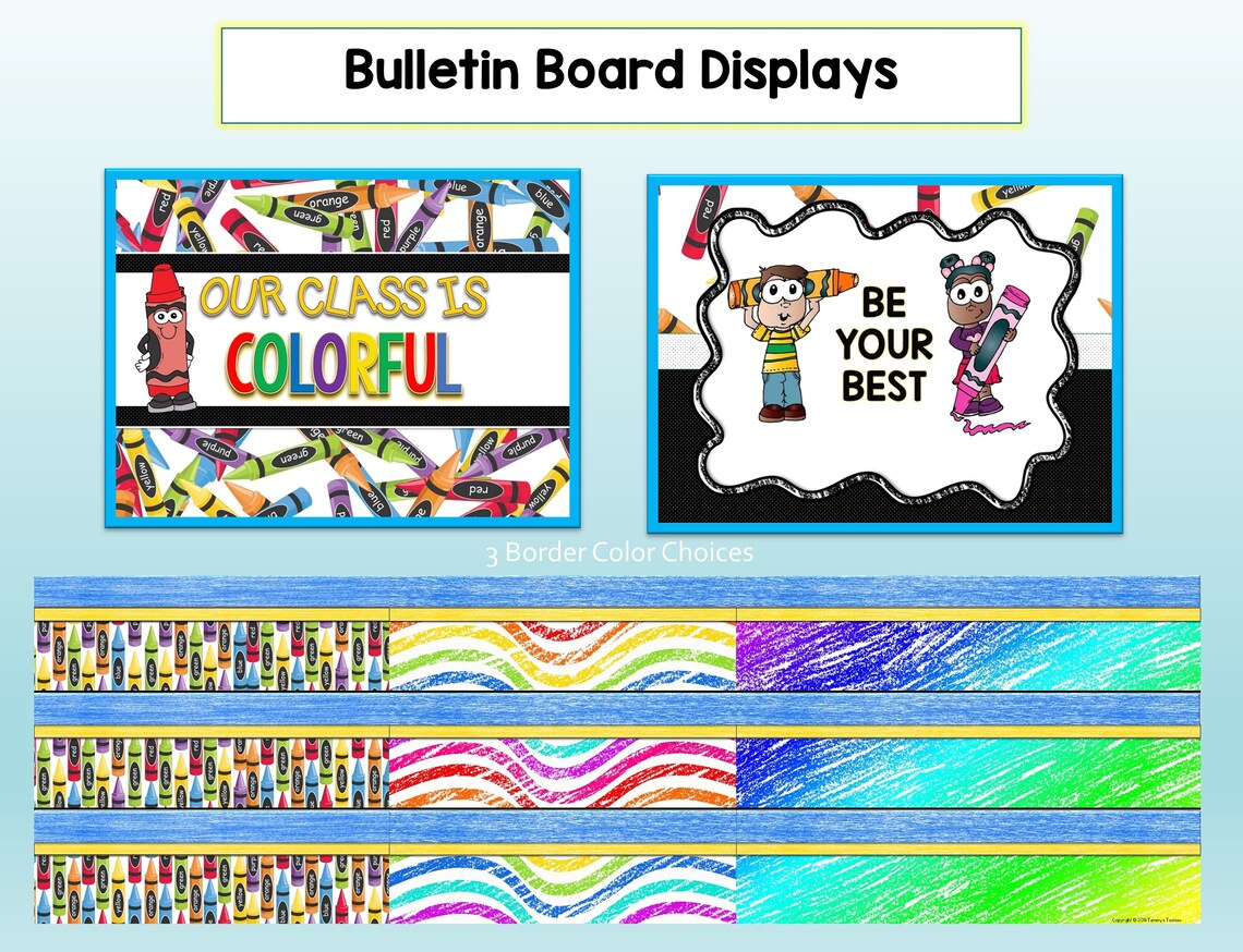Crayon Classroom Decor, Printable and Editable Crayon Theme Display ...