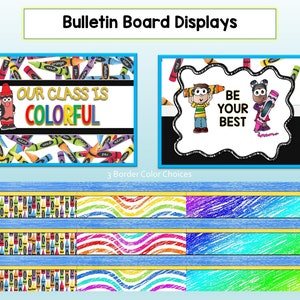 Crayon Classroom Decor, Printable and Editable Crayon Theme Display ...