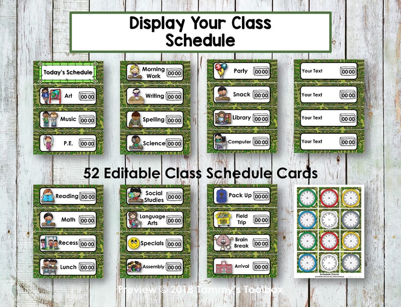 Jungle Safari Decor Calendar and Class Schedule Editable, Safari ...
