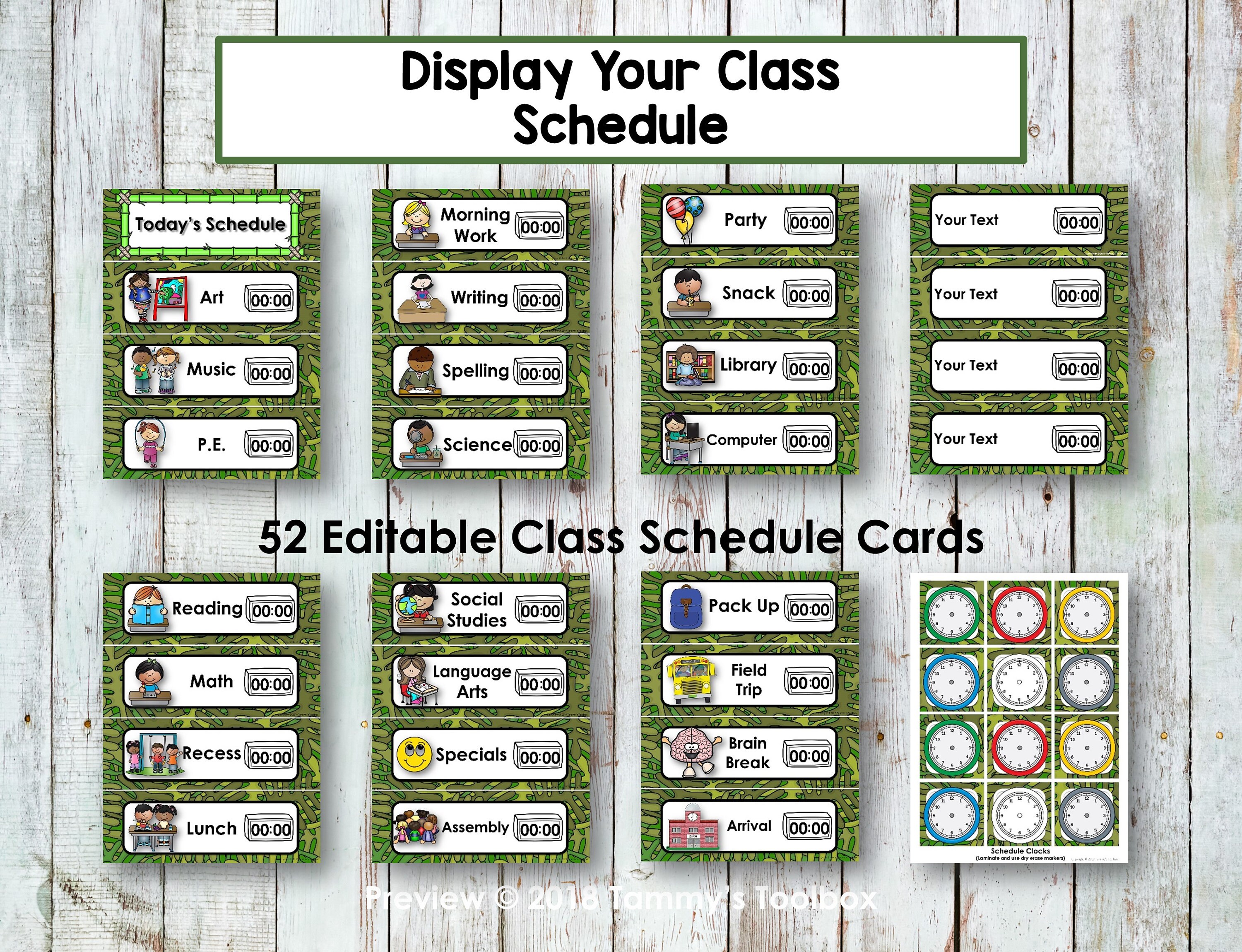 Jungle Safari Decor Calendar and Class Schedule Editable, Safari ...