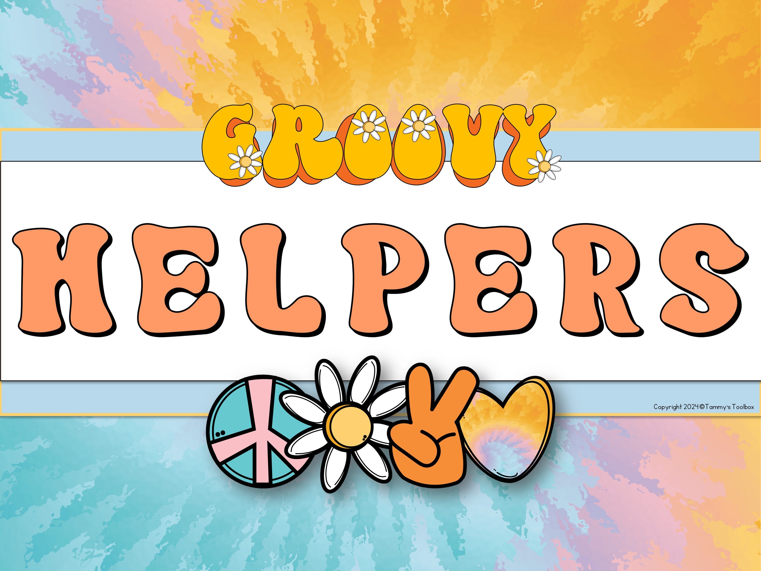 Editable Groovy Retro Classroom Decor, Class Job Chart, Classroom ...