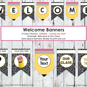 Classroom Decor Bundle in Pencil Theme | Editable, Back to School ...