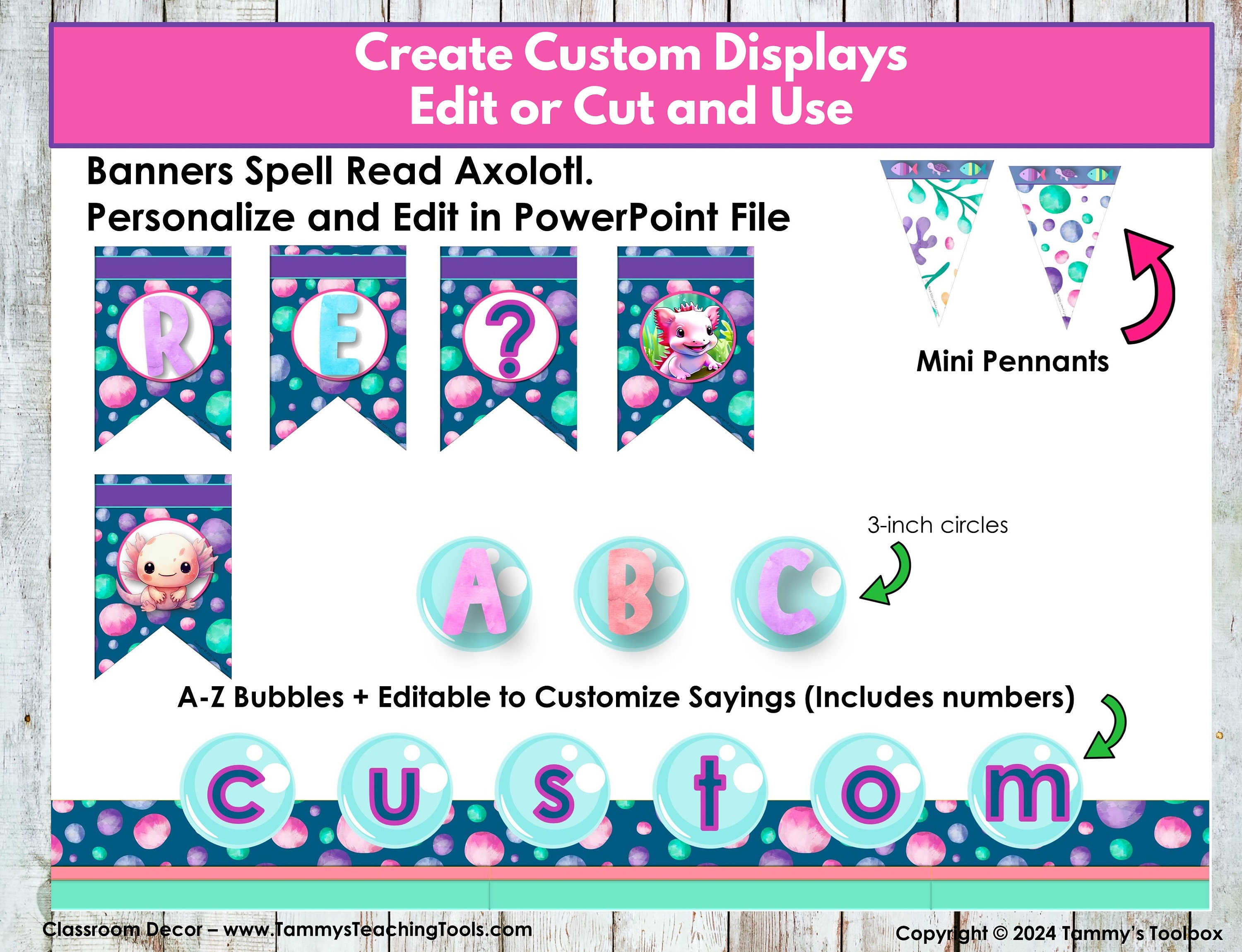 Axolotl Bulletin Board Kit, Classroom Reading Decor, Axolotl ...