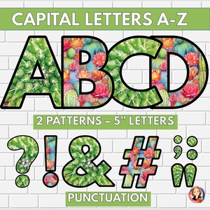 Cactus Classroom Decor Kit: Back to School Bulletin Board Set With A-Z ...