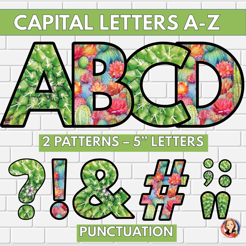 Cactus Classroom Decor Kit: Back to School Bulletin Board Set With A-Z ...