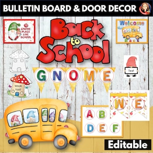 Gnome Back to School Bulletin Board Getting to Know Me Activities - Etsy