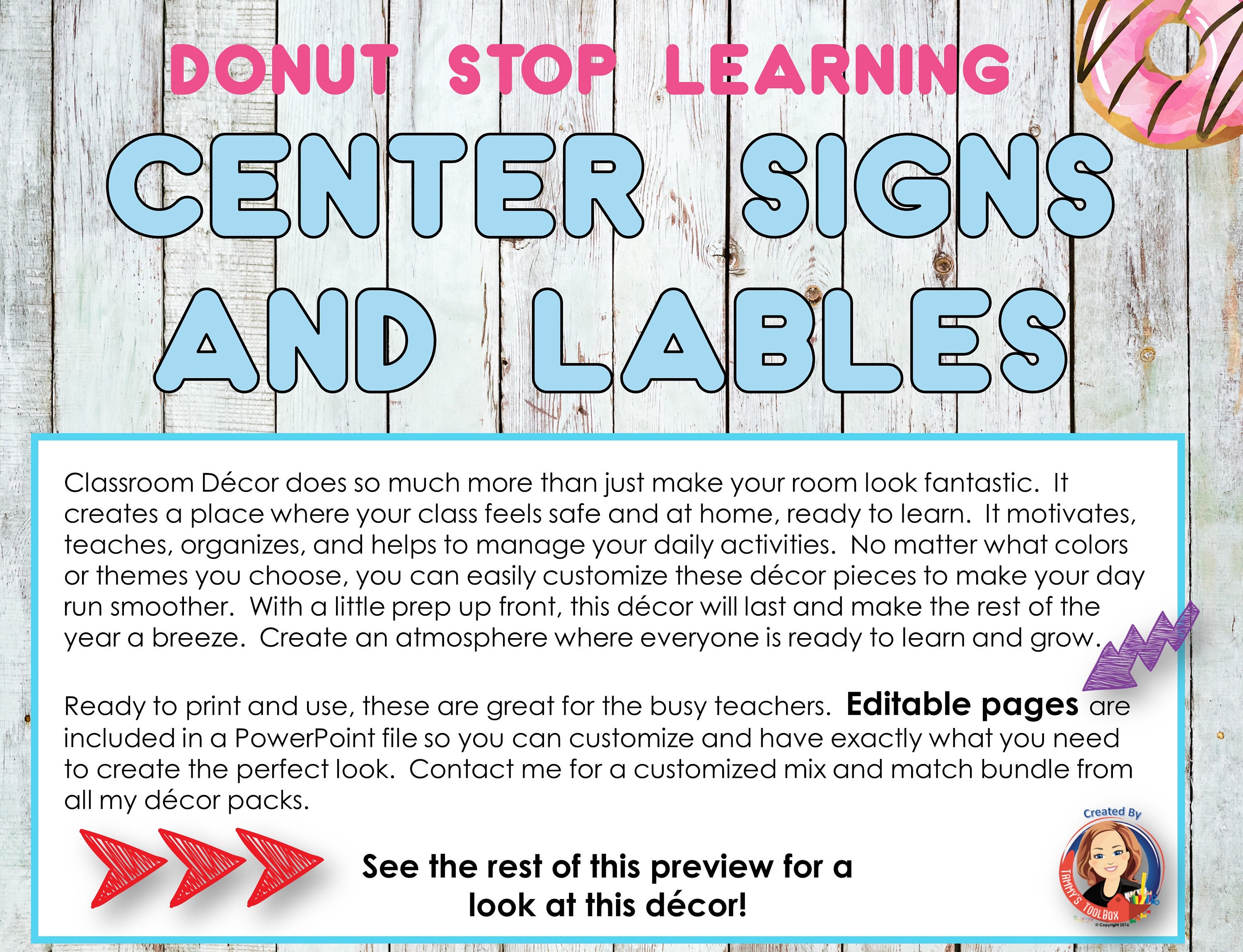 Editable Classroom Center Labels Decor in Bright Classroom Decor Theme ...