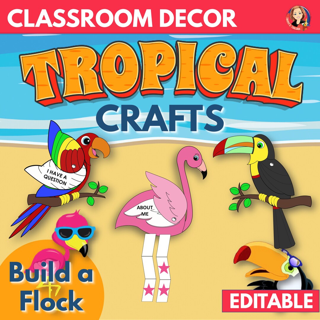 Tropical All About Me Craft and Back to School Bulletin Board Kit ...