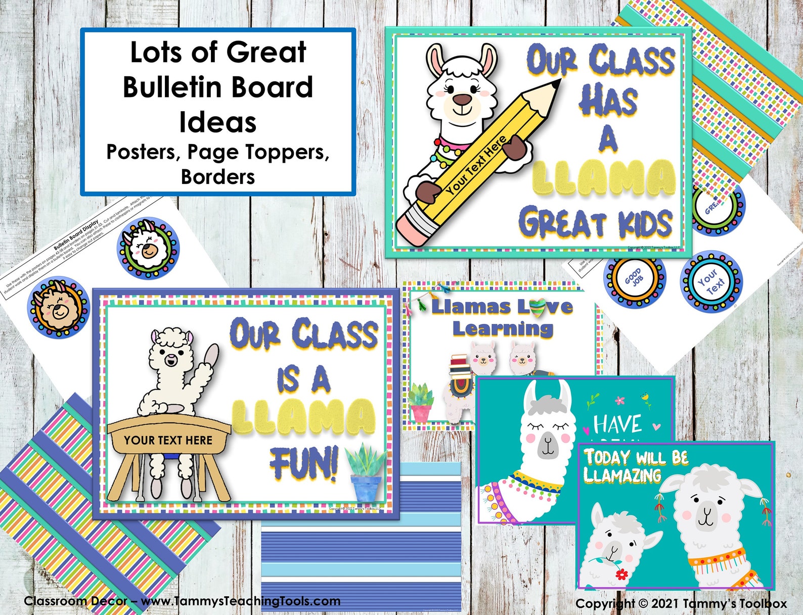 Llama Classroom Decor Bundle Editable, Llama Theme Classroom Bulletin ...
