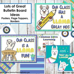 Llama Classroom Decor Editable, Llama Bulletin Board, Classroom ...
