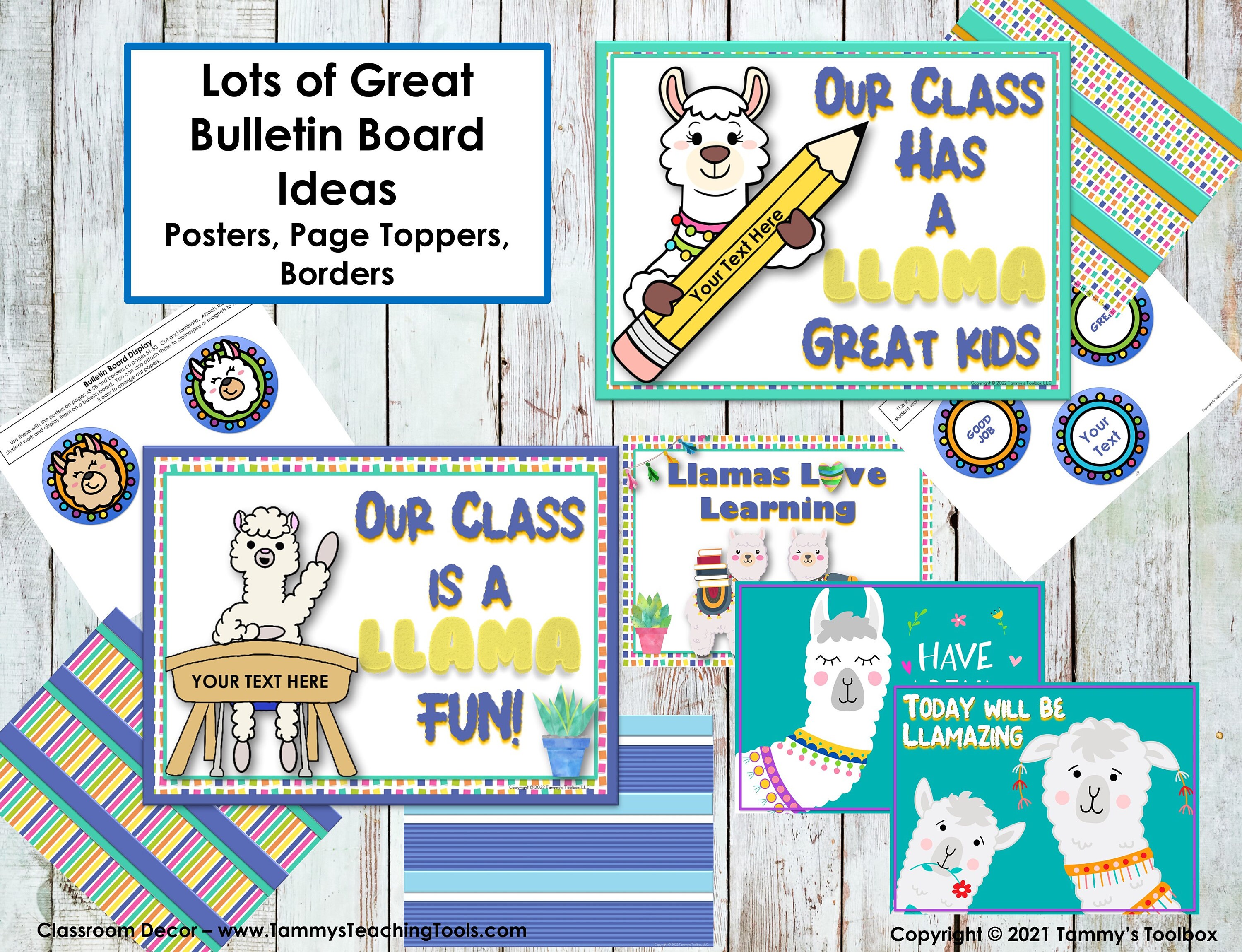 Llama Classroom Decor Bundle Editable, Llama Theme Classroom Bulletin ...