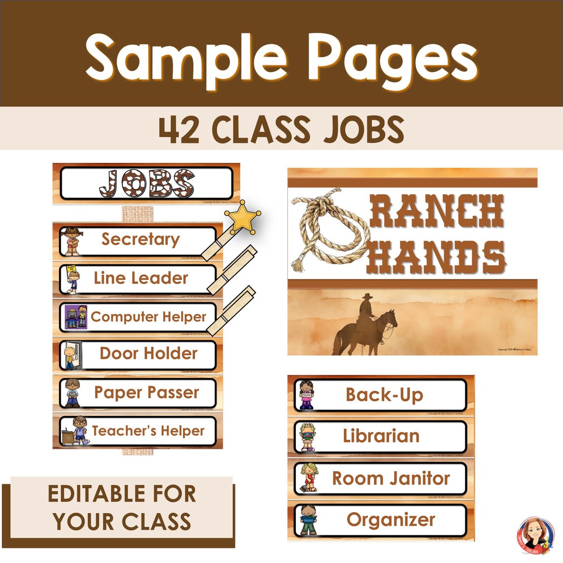 Western Classroom Management Set | Editable Behavior Chart, Class Jobs ...