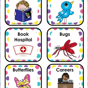 Classroom Library Book Bin Labels in Bright Polka Dots Classroom Decor ...
