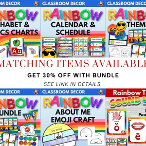 Rainbow Emoji Theme Classroom Calendar and Schedule - Editable Calendar ...