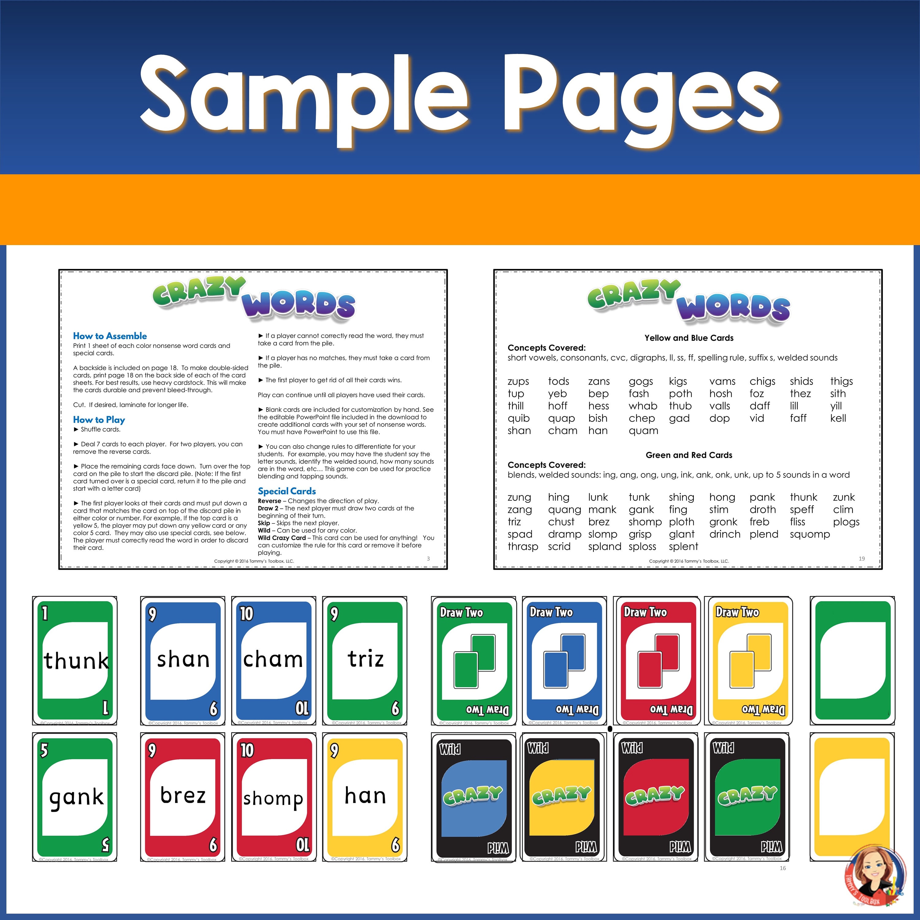Decoding Nonsense Words Phonics Card Game for Classroom and Home. - Fun ...